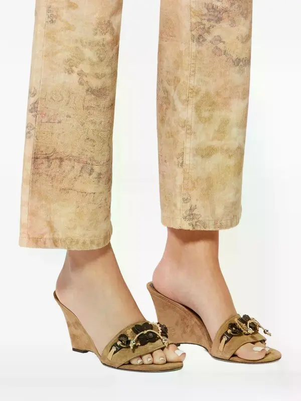 Isabel Marant Étoile Anee Decorated-strap Suede Mules - Neutrals