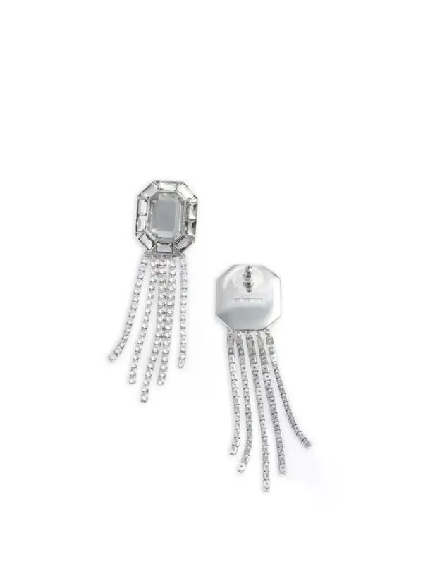 SELF-PORTRAIT Crystal Droplet Earrings - Silver