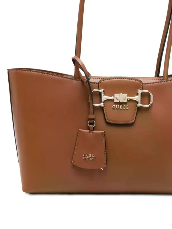 Guess Metal Hardware Tote Bag - Brown