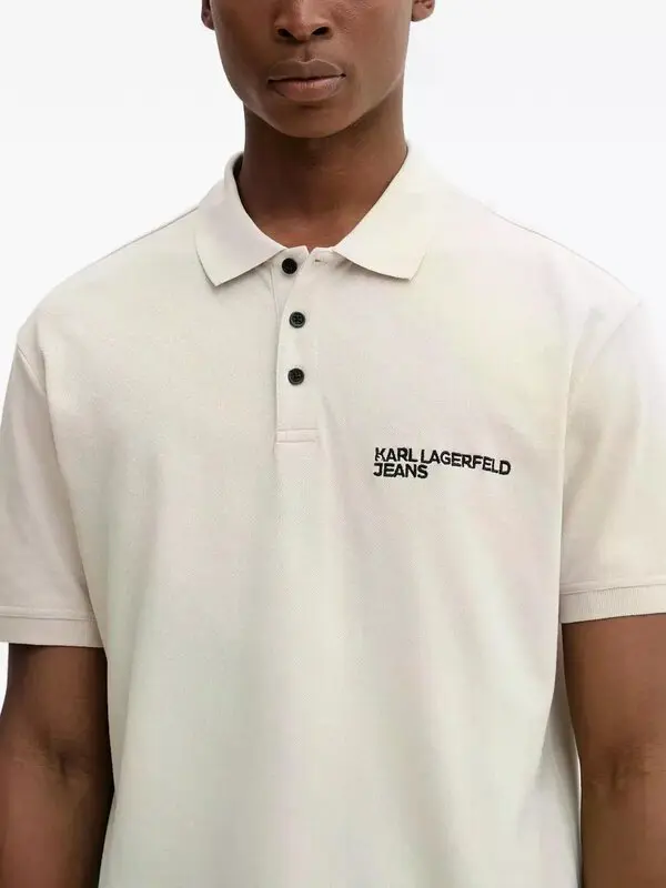 Karl Lagerfeld Logo Polo Shirt - Neutrals