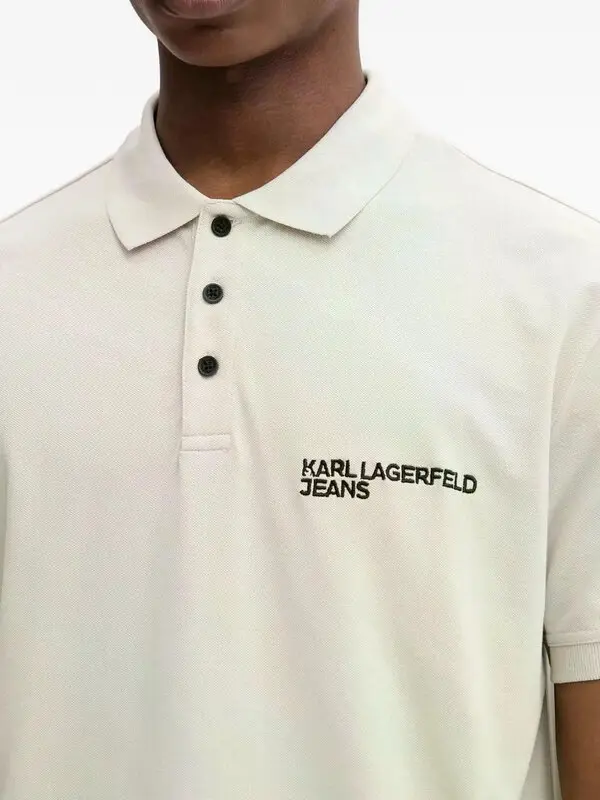 Karl Lagerfeld Logo Polo Shirt - Neutrals