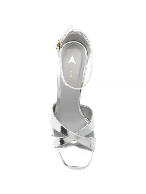 ANDREA CARRANO Crossover-strap Sandals - Silver