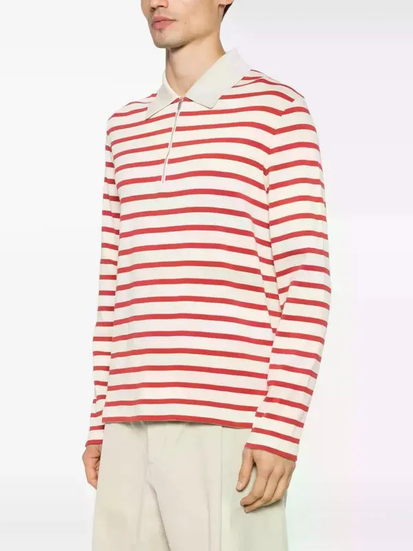 JIL SANDER Striped Zip Polo Shirt