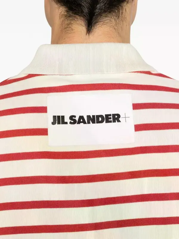 JIL SANDER Striped Zip Polo Shirt