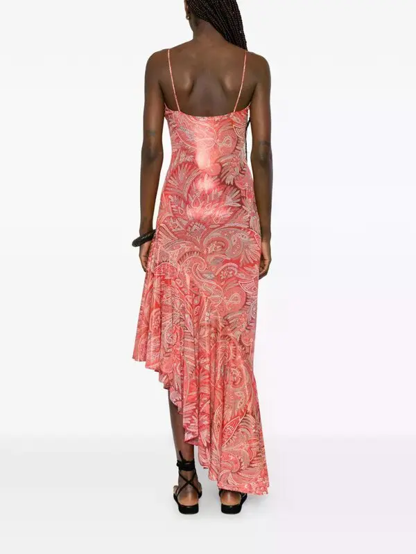 Etro Paisley Print Ruffled Midi Dress