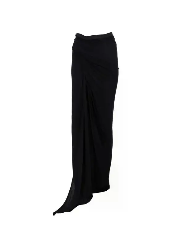 Rick Owens Draped Midi Skirt - Black