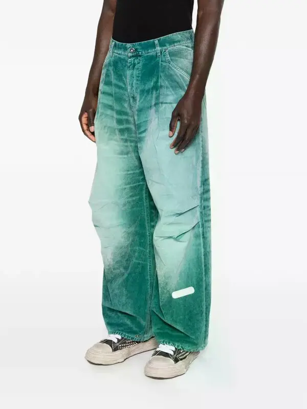 PDF Velvet Embroidered Trousers With Belt Loops