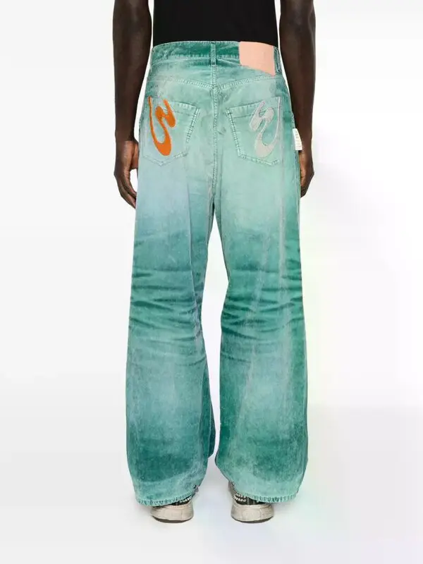 PDF Velvet Embroidered Trousers With Belt Loops