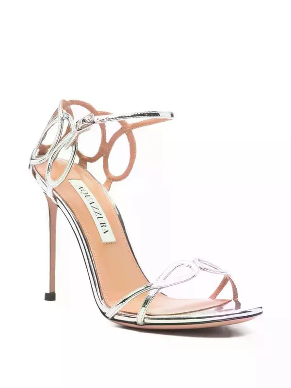 AQUAZZURA Tone Cutout-strap Stiletto Sandals - Silver