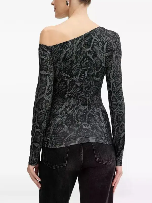 Guess Anita One-shoulder Long-sleeve Top - Black