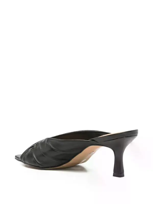 ANDREA CARRANO Twisted Strap Mules - Black