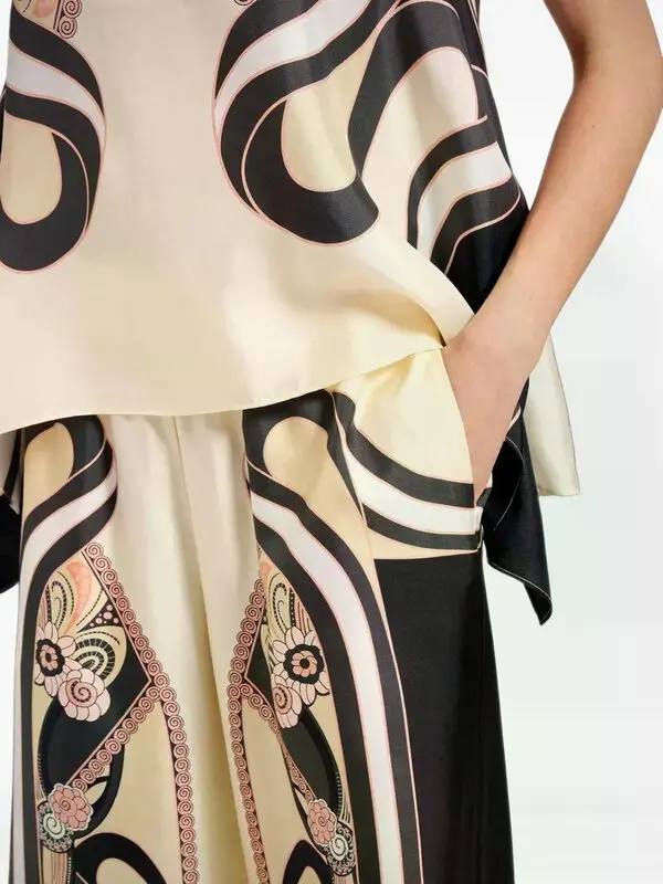 La DoubleJ Palazzo Trousers With Floral Print - Neutrals