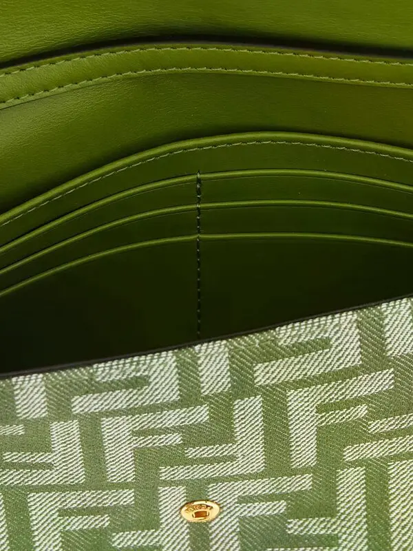 Fendi Ff Jacquard Shoulder Bag - Green