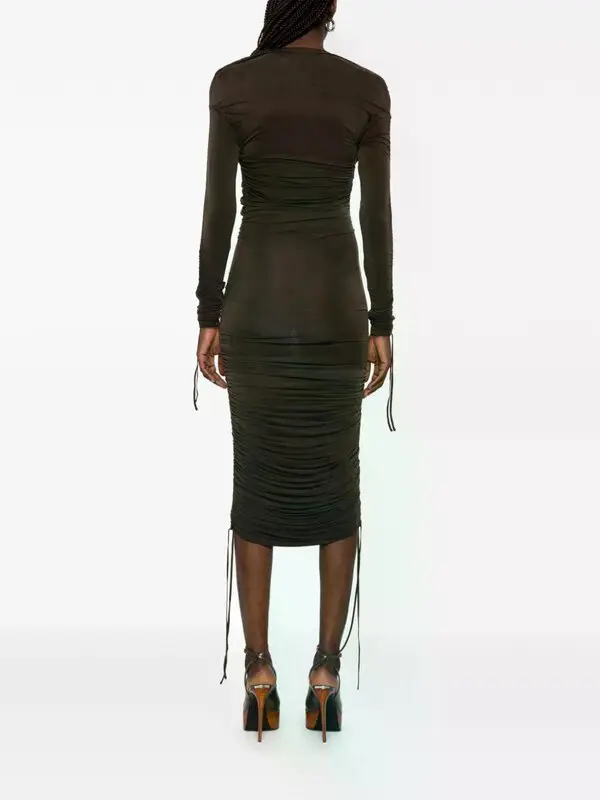Balmain Draped Midi Dress With Gathered Detailing