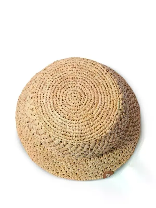 Maje Raffia Bucket Hat With Clover Detail