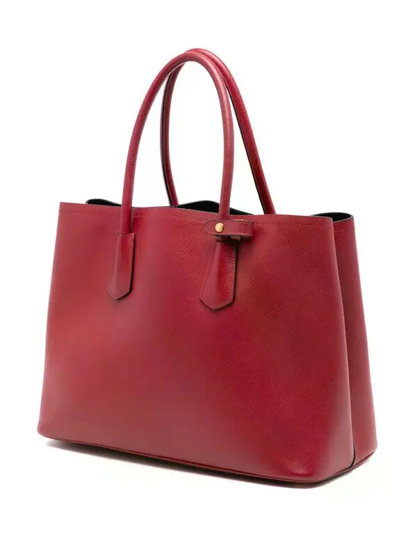 Prada Saffiano Cuir Double Satchel - Red