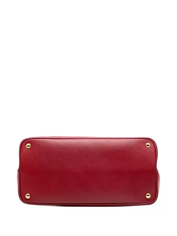 Prada Saffiano Cuir Double Satchel - Red