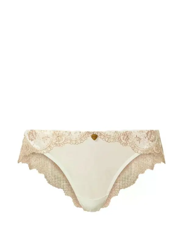 TWINSET Tulle And Lce Brazillian Briefs - Neutrals