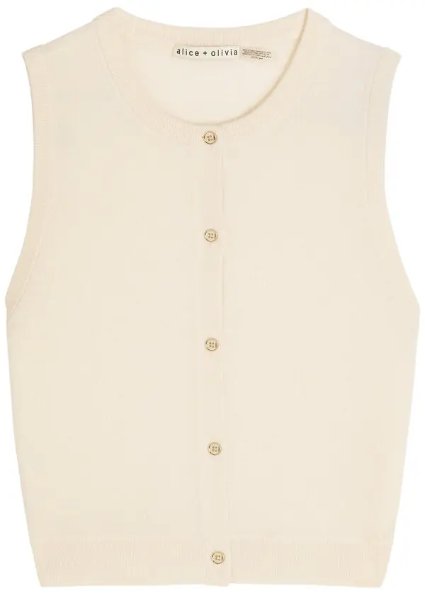 Alice + Olivia Loly Cashmere-blend Vest - Ecru
