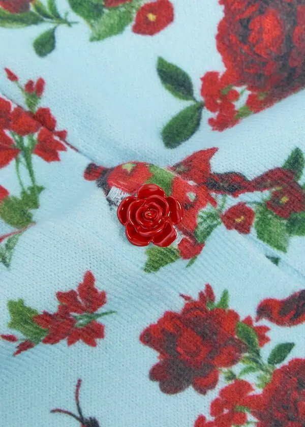 Alice + Olivia Floral-print Stretch-cotton Cardigan