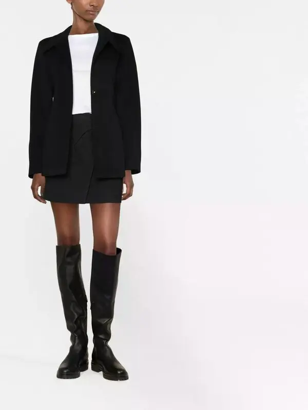 Calvin Klein Single-breasted Coat With Peak Lapels And Tie Waist - Black