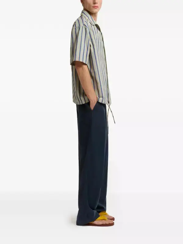 Marni Striped Drawstring Shirt - Blue