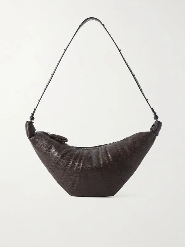 LEMAIRE Croissant Medium Studded Textured-leather Shoulder Bag