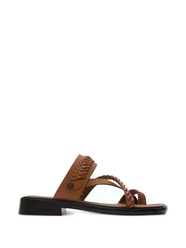 Burberry Baez Leather Sandals - Neutrals