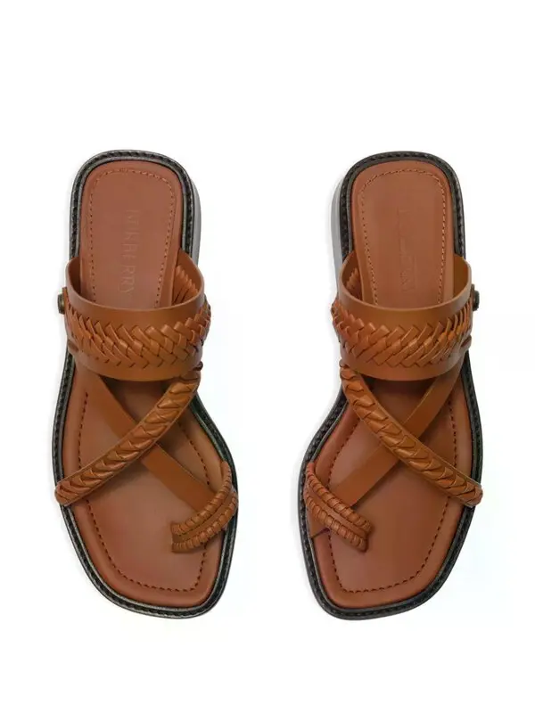 Burberry Baez Leather Sandals - Neutrals