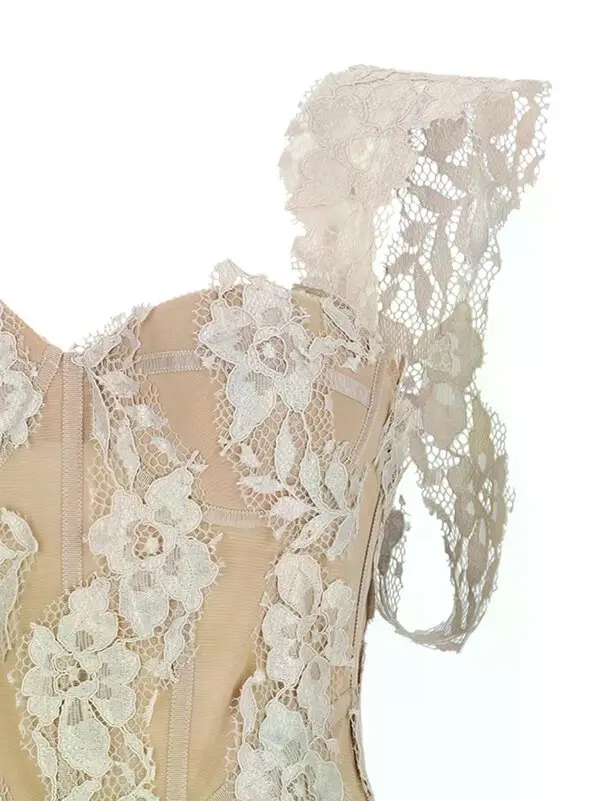Giuseppe Di Morabito Asymmetrical Lace Corset Top