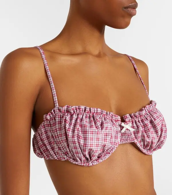 Faithfull The Brand Moana Checked Bikini Top