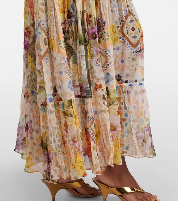 Camilla Embellished Floral Silk Maxi Dress