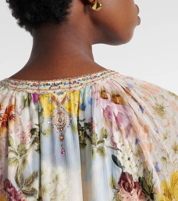 Camilla Embellished Printed Silk Maxi Dress