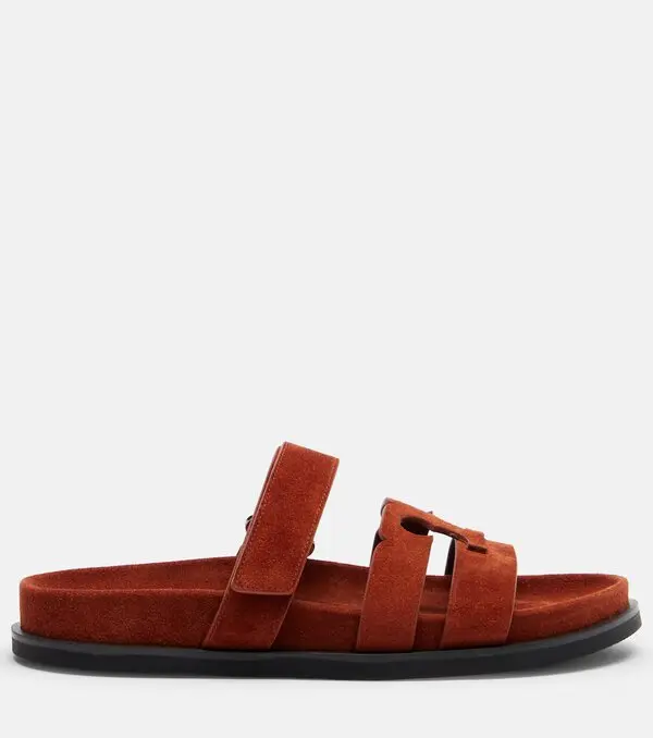 Tory Burch Ines Suede Slides - Brown