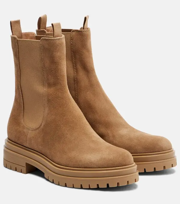 GIANVITO ROSSI Chester Suede Chelsea Boots - Brown