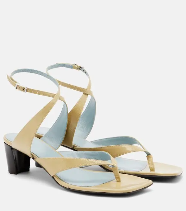 LEMAIRE Leather Thong Sandals - White