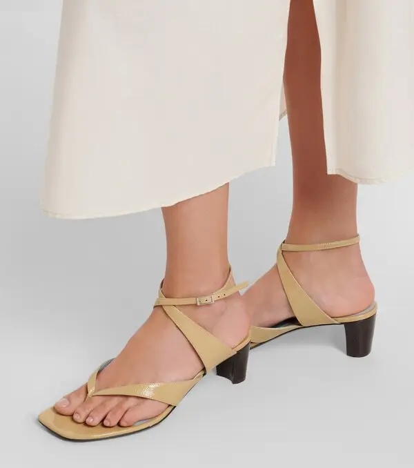 LEMAIRE Leather Thong Sandals - White