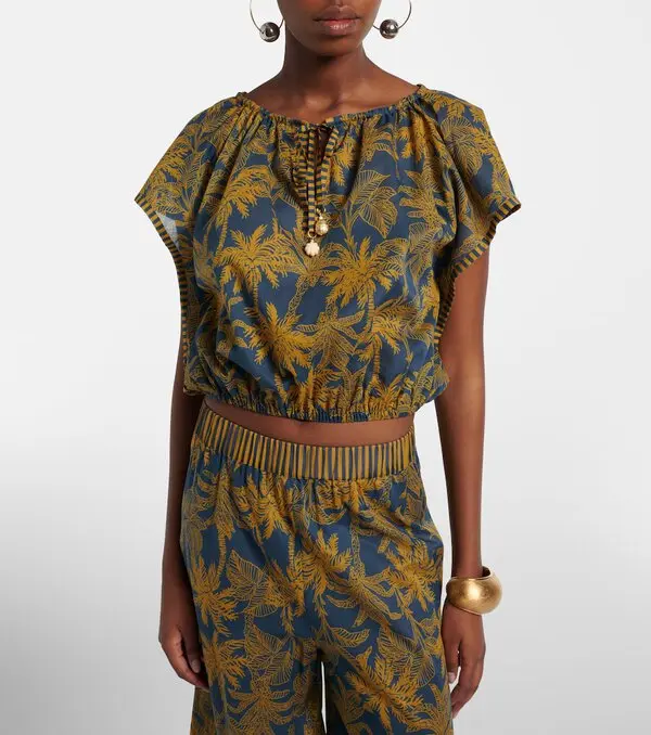 ERES Crocodile Printed Cotton Voile Top