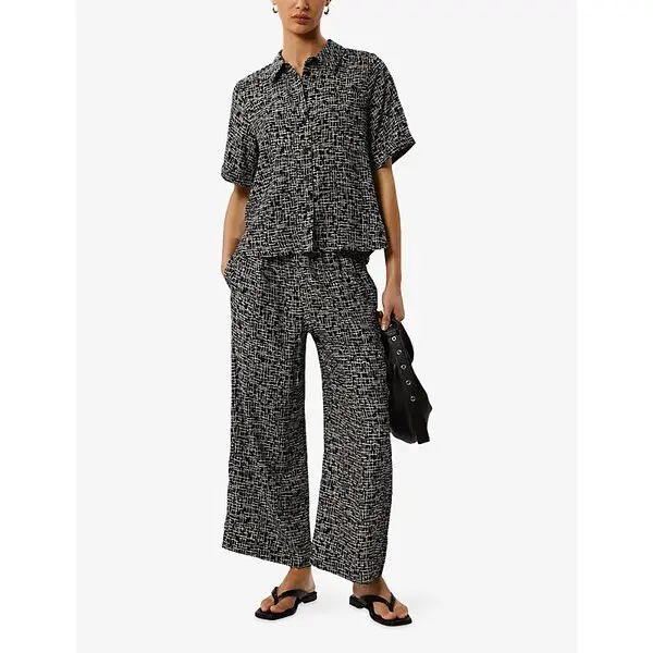 Whistles Grid-print Short-sleeved Woven Shirt