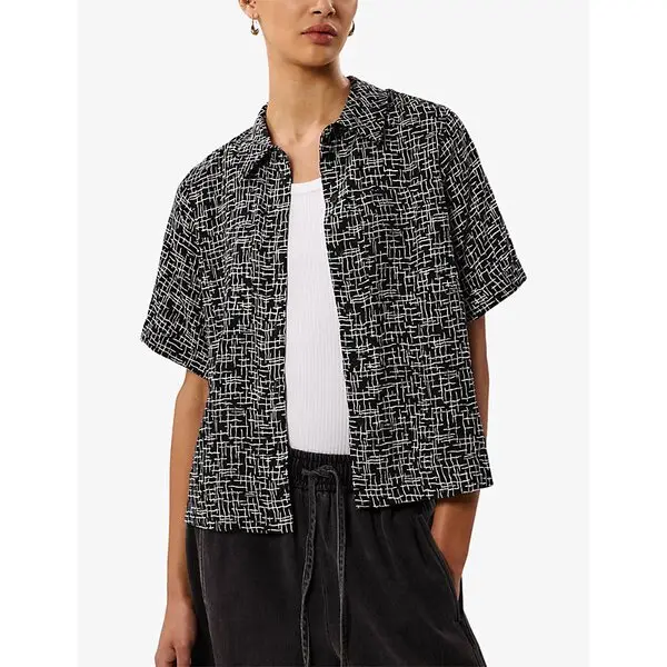 Whistles Grid-print Short-sleeved Woven Shirt