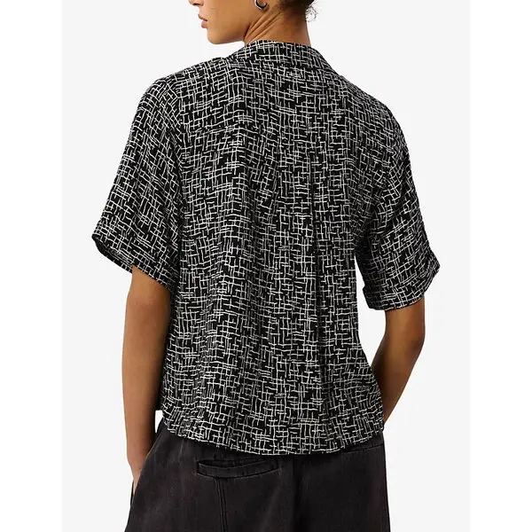Whistles Grid-print Short-sleeved Woven Shirt