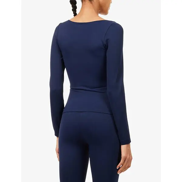 ADANOLA Seamless Long-sleeve Top - Navy Blue