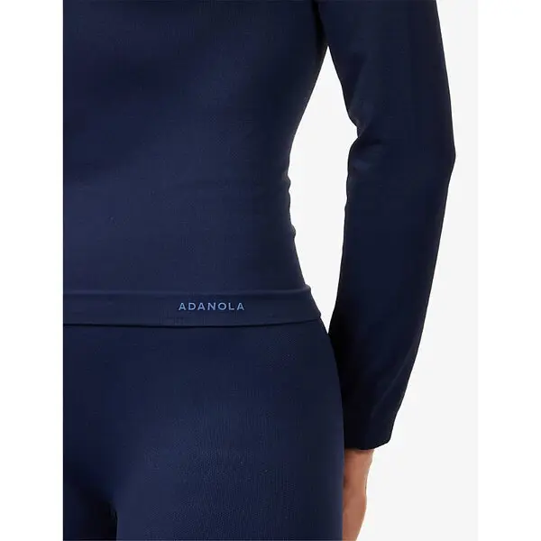 ADANOLA Seamless Long-sleeve Top - Navy Blue