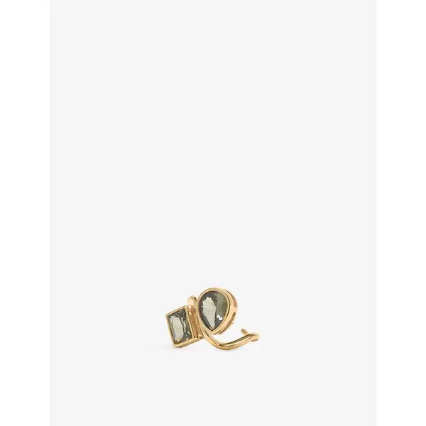 Maje Asymmetric-toned Brass And Zirconia Ring