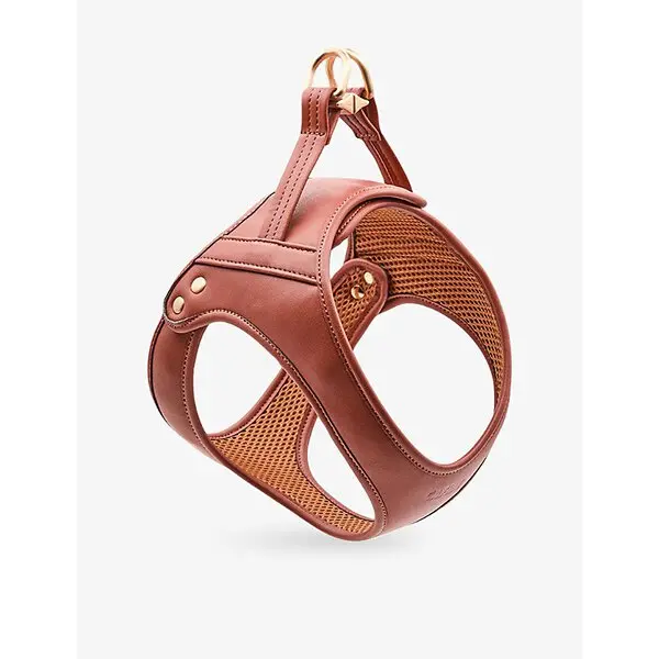 CAFIDE Vegan Leather Dog Harness With Zamak Safety Closure - Brown