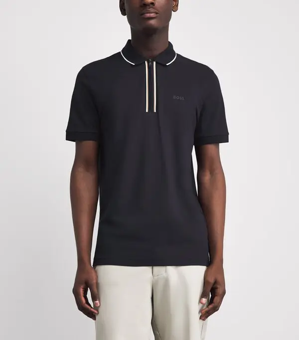 BOSS Stretch-cotton Philix Polo Shirt - Navy