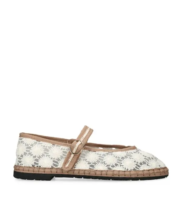 FLABELUS Pierre Sunflower Ballet Flats - White