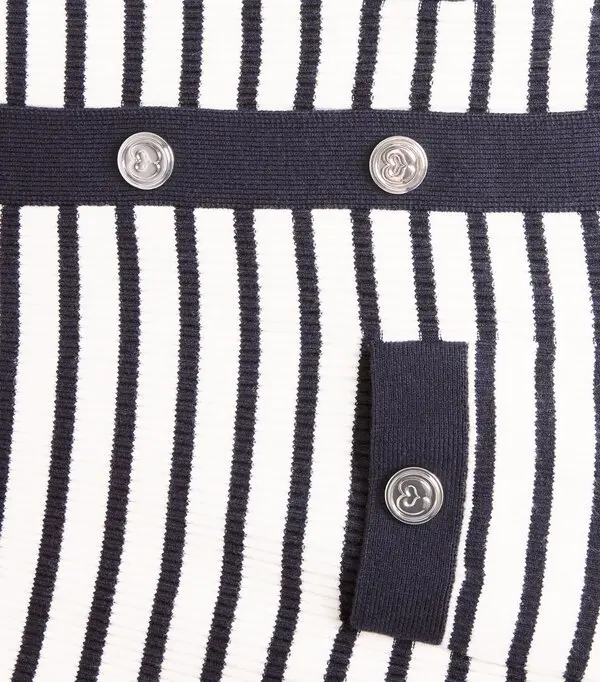 Maje Rib-knit Breton Stripe Midi Dress