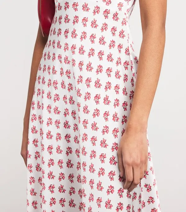 Maje Silk Floral Maxi Dress - Red