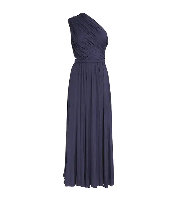 Maje One-shoulder Draped Maxi Dress - Blue